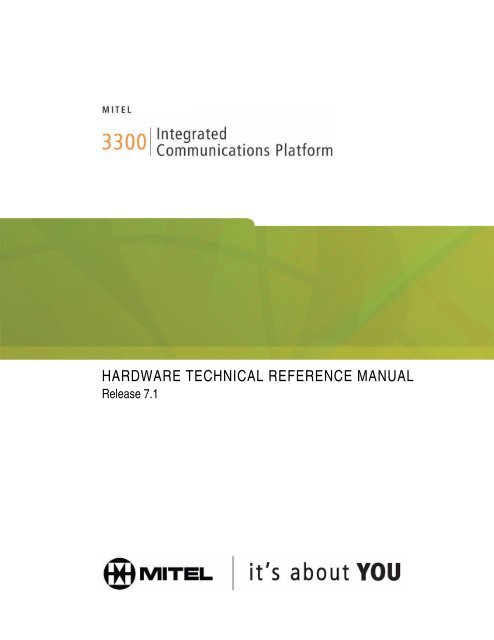 Hardware Technical Reference Manual Release 7.1 - Mitel OnLine