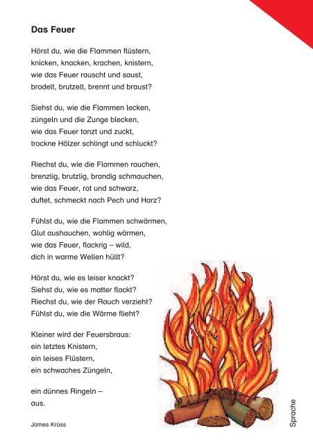 James Krüss Das Feuer Gedicht