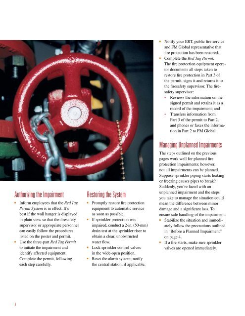 Managing Fire Protection System Impairment - FM Global