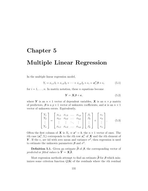 Chapter 5 Multiple Linear Regression