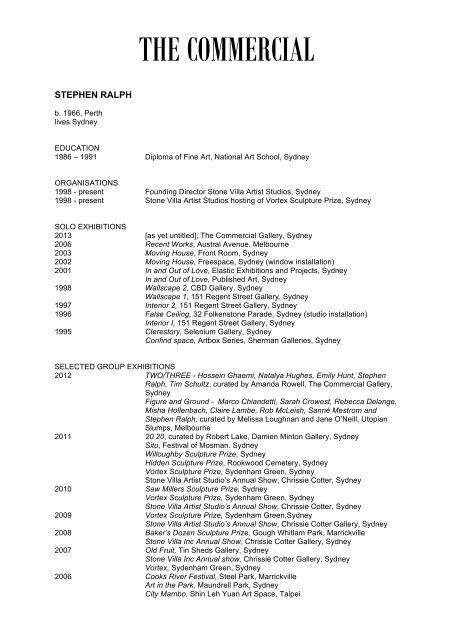Stephen Ralph full cv September 2012 - The Commercial
