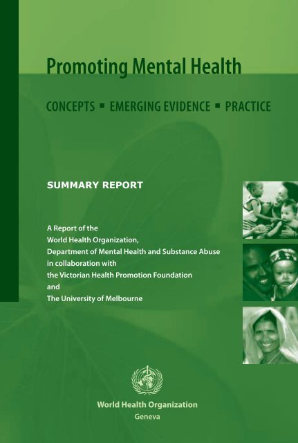 Promoting Mental Health: Concepts - World Health Organization