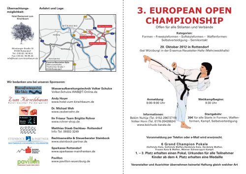 3. EUROPEAN OPEN CHAMPIONSHIP - Keichu-Do Karate