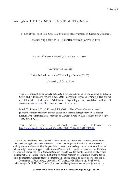 Parental separation and child aggressive and internalizing behavior