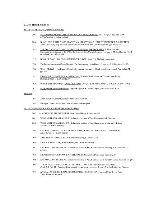 James Riegel Resume - Jim Riegel