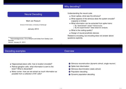lecture slides - University of Edinburgh