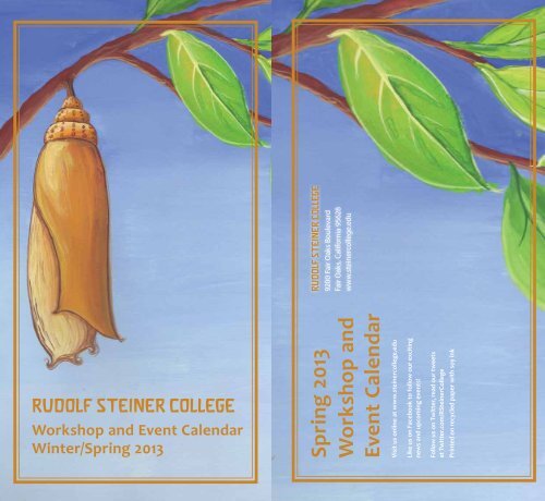 Spring 2013 W orkshop and Event Calendar V - Rudolf Steiner ...