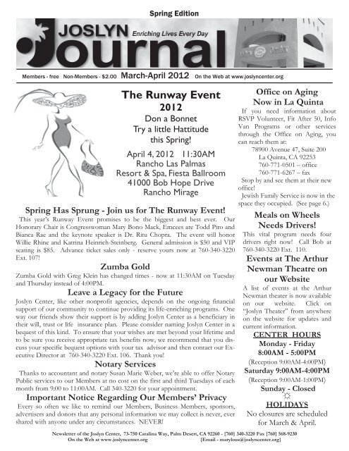 March-April 2012 - Joslyn Center