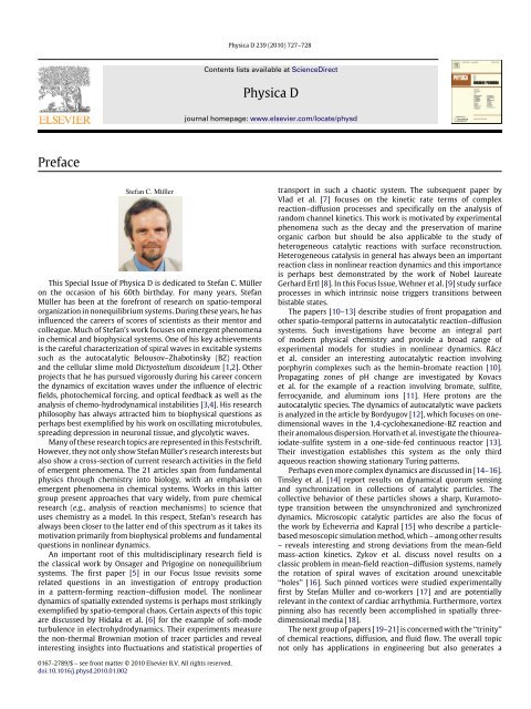 Physica D 239 - Department of Chemistry - Florida State University