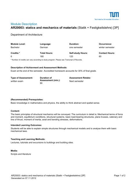 Module handbook - TUM