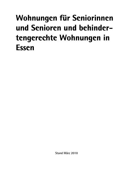 Wohnungen für Seniorinnen und Senioren in Essen Wohnungen für Seniorinnen und Senioren in Essen