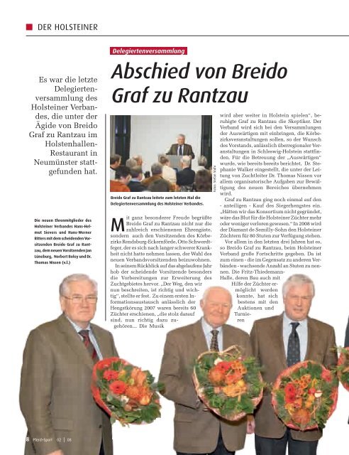 Abschied von Breido Graf zu Rantzau - Pferd+Sport
