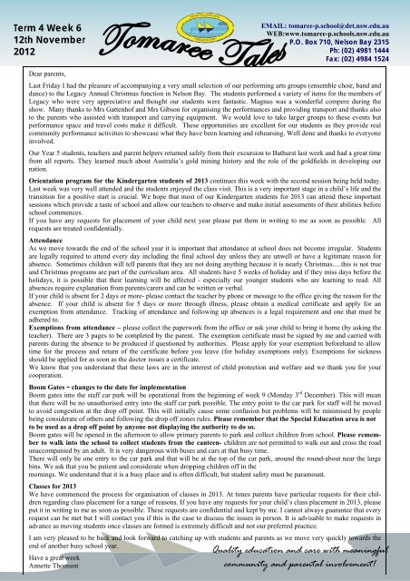 term 4 week 6 2012 - Tomaree Public School