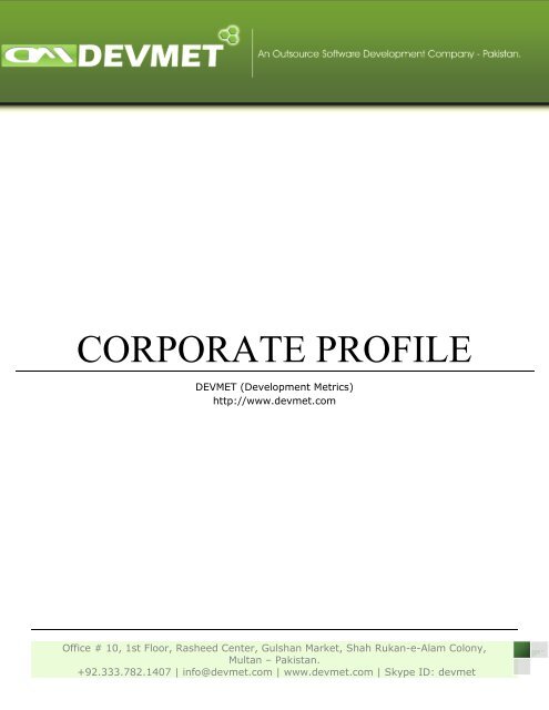 CORPORATE PROFILE - DEVMET