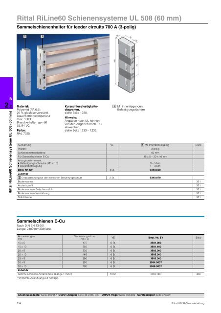 Rittal RiLine60 Schienensysteme UL 508 (60 mm)