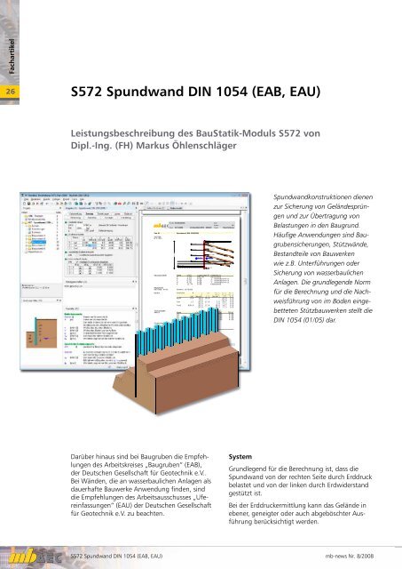 S572 Spundwand DIN 1054 (EAB, EAU) - mb AEC Software GmbH