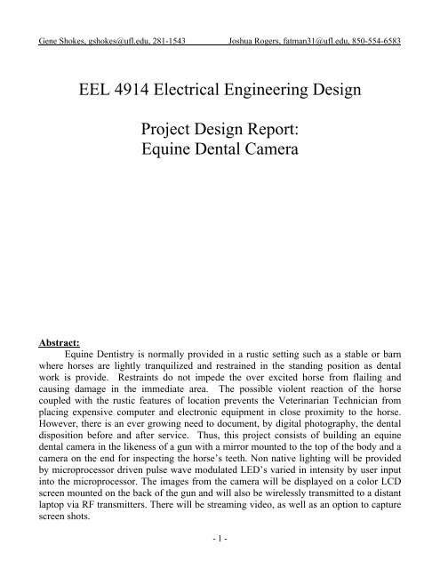 Electrical Engineering Design Projects