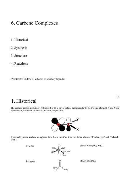 6 Carbene Complexes**new