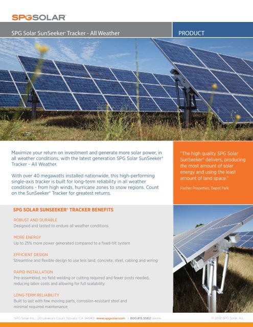 SPG Solar SunSeeker All Weather