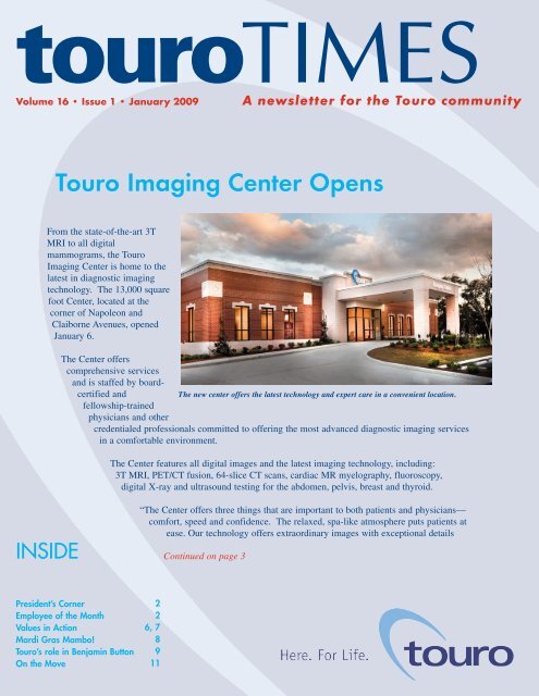 Touro Imaging Center Opens - Touro Infirmary