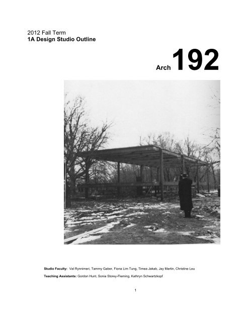 course outline - School of Architecture - University of Waterloo