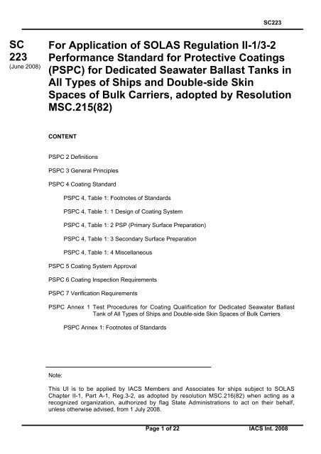 SC 223 For Application of SOLAS Regulation II-1/3-2 ... - ClassNK