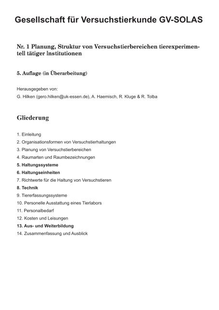 Fünfte Auflage in Bearbeitung - GV-Solas