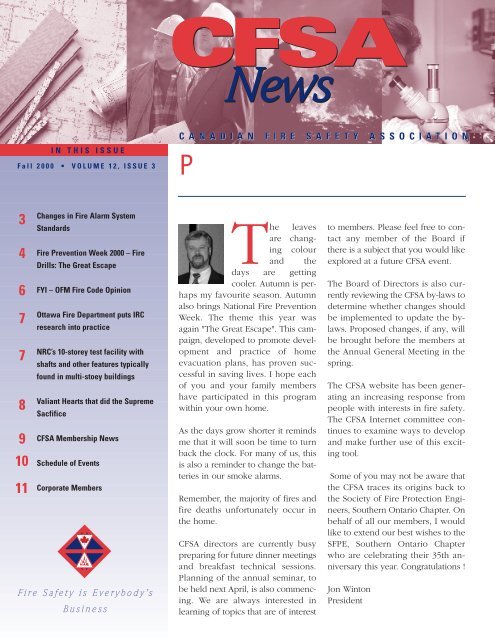 News News - Canadian Fire Safety Association