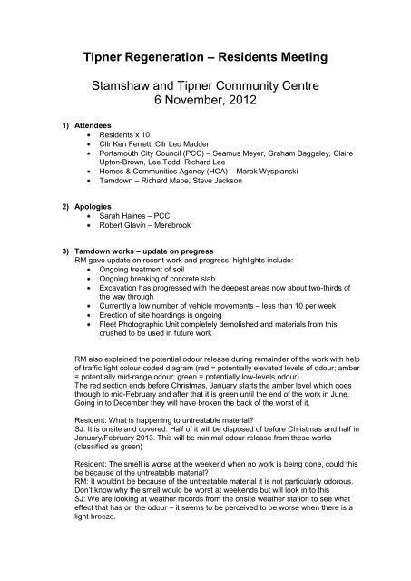 Tipner Interchange – Residents Meeting - Portsmouth City Council