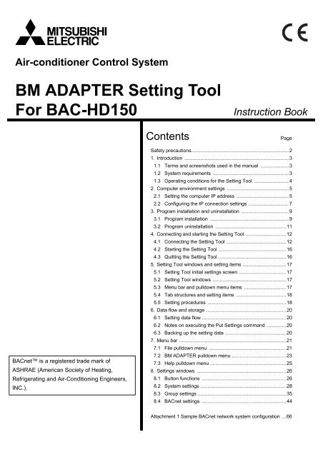 BAC-HD150 Setting Tool Operation Manual - MyLinkDrive