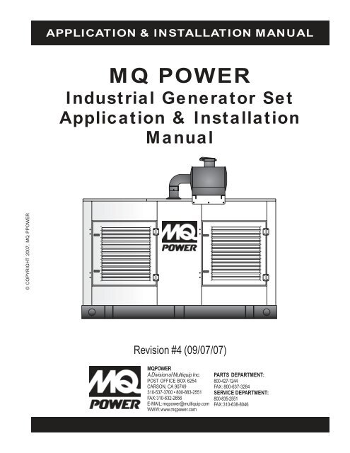 Installation Manual_Rev4 - Multiquip Inc