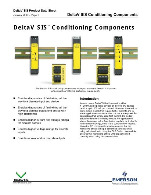 DeltaV SIS Conditioning Components - Emerson Process ...