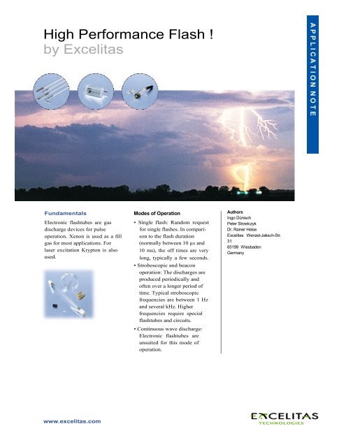 High Performance Flash ! by Excelitas - Excelitas Technologies