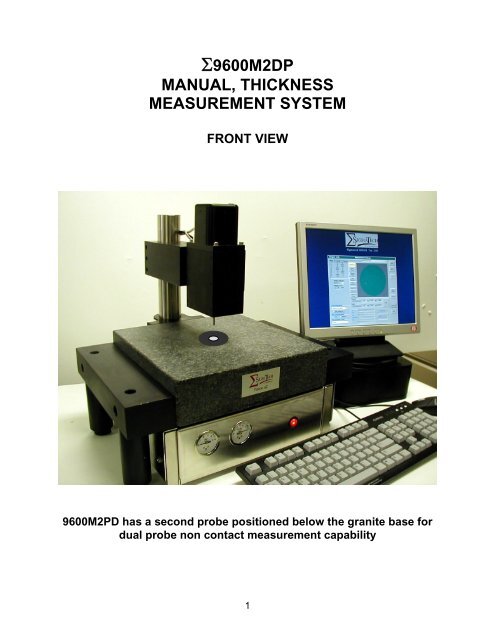 9600m2dp manual, thickness measurement system