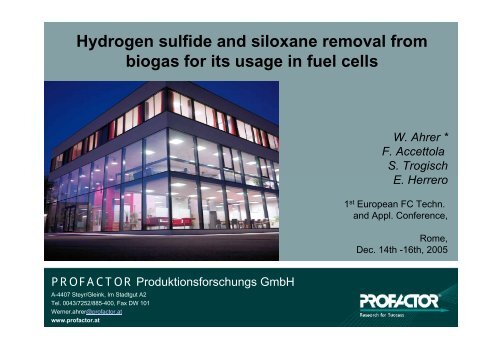 Hydrogen sulfide and siloxane removal from biogas for its ... - H2CU