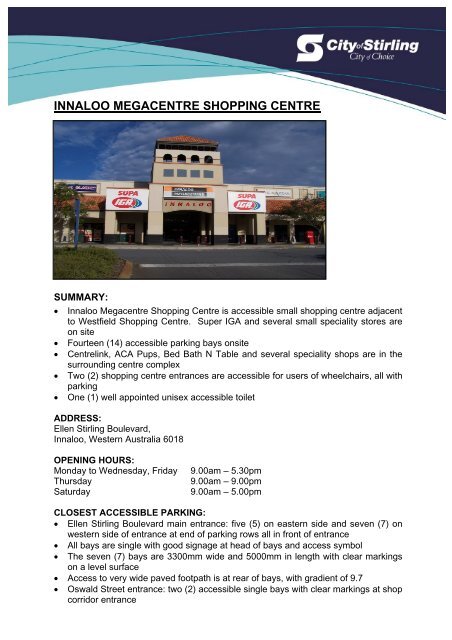 Innaloo Megacentre Shopping Centre - City of Stirling