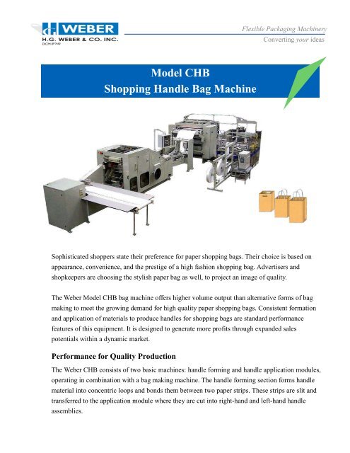 Model CHB Shopping Handle Bag Machine
