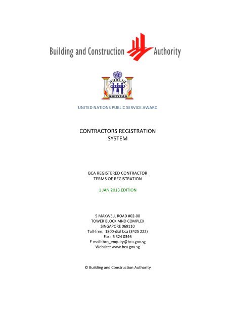 Contractors registry - Building & Construction Authority