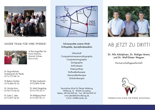 Flyer Pferdeklinik Wolfesing - Dr. Rüdiger Brems