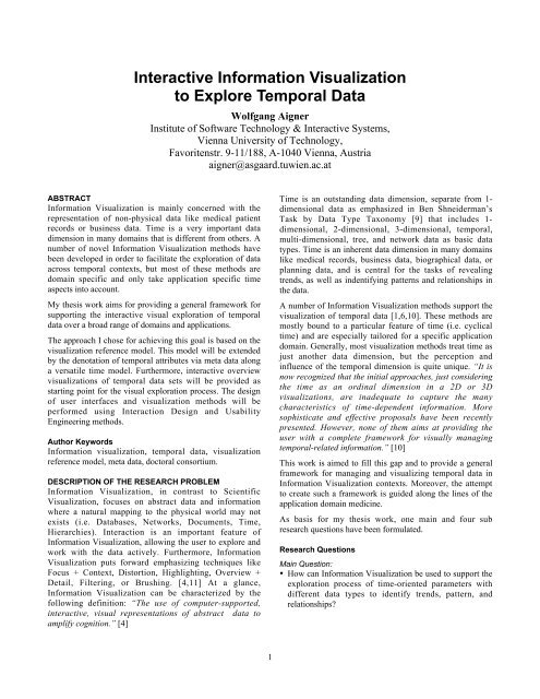 Interactive Information Visualization to Explore Temporal Data