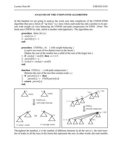 Analysis of the Union-Find Algorithm
