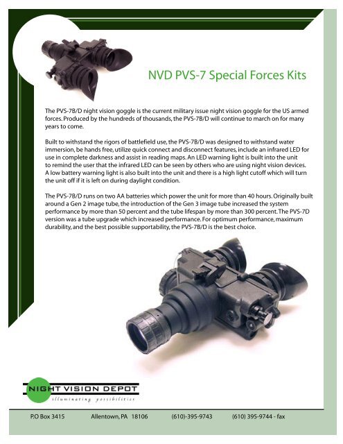 NVD PVS-7 Special Forces Kits - Night Vision Depot