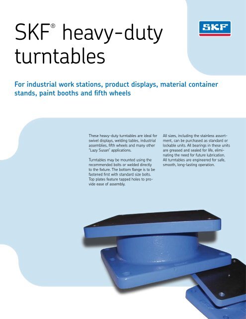 SKF® heavy-duty turntables - SKF Linear Motion