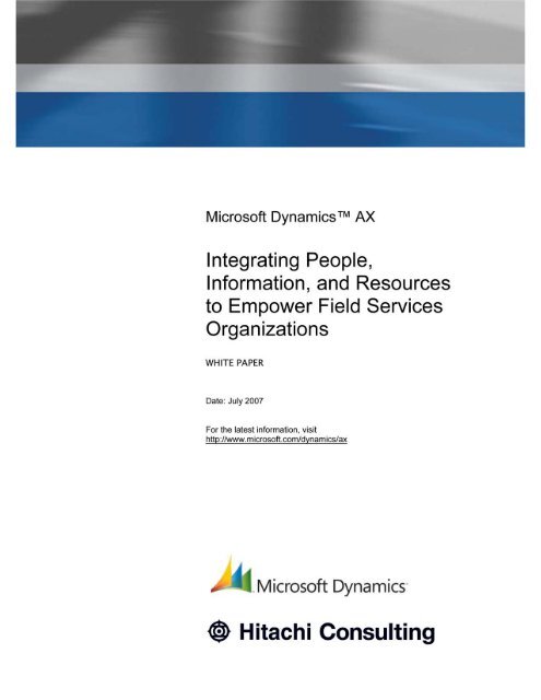 Integrating People, Information and Resources to Empower Field