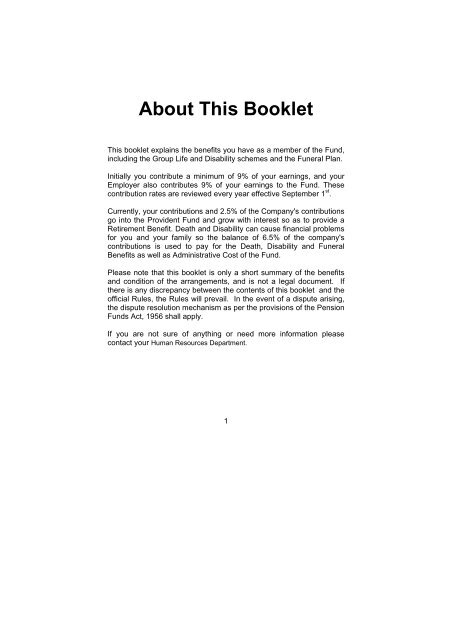 The Construction Industry Retirement Benefit Fund ... - Safcec