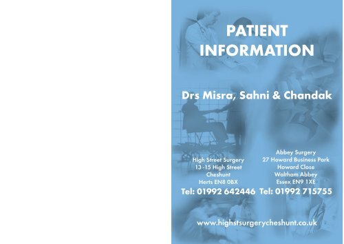 PATIENT INFORMATION - The High Street Surgery