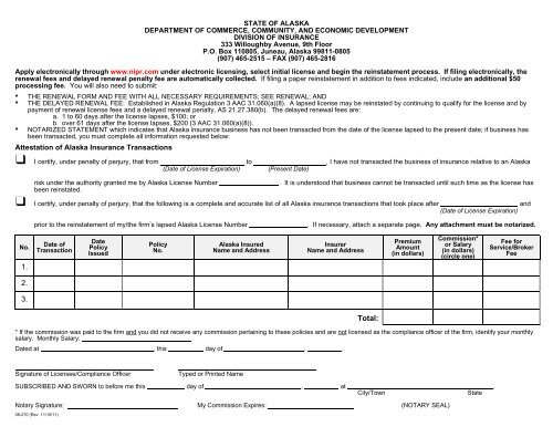 Business Transaction Form - Alaska Department of Community and ...