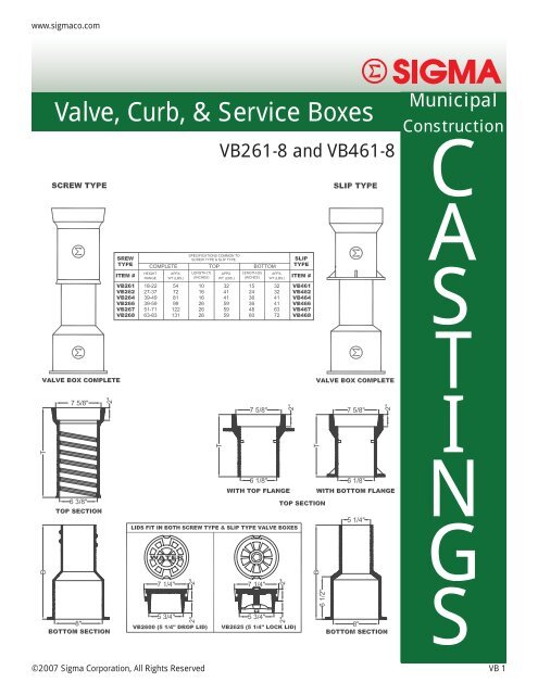 Valve, Curb, & Service Boxes - SIGMA Corporation
