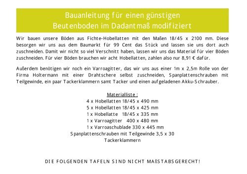 Bauanleitung für einen günstigen Beutenboden - imkerei-jeschke.de