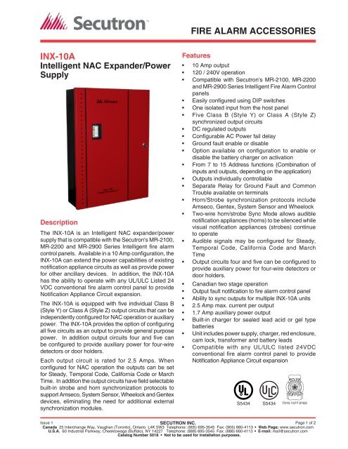 FIRE ALARM ACCESSORIES INX-10A Intelligent NAC - Mircom